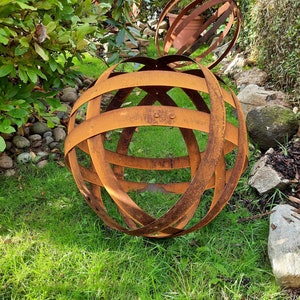 UK Rustic Garden Double Banded Sphere, Decoration Orb, Globe, Ball ...