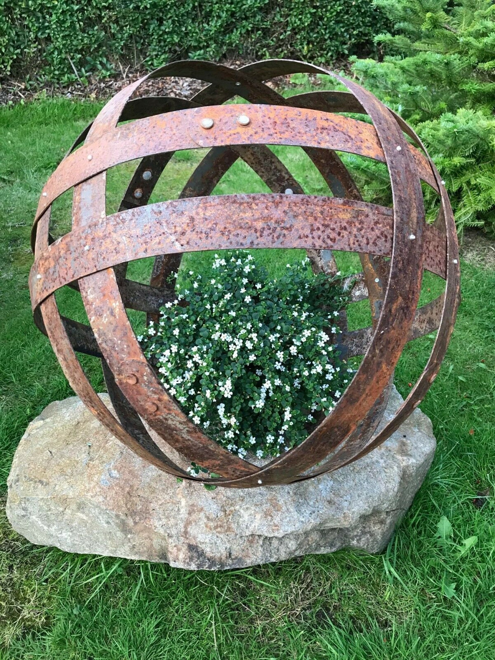 UK Rustic Garden Double Banded Sphere Decoration Orb Globe - Etsy UK