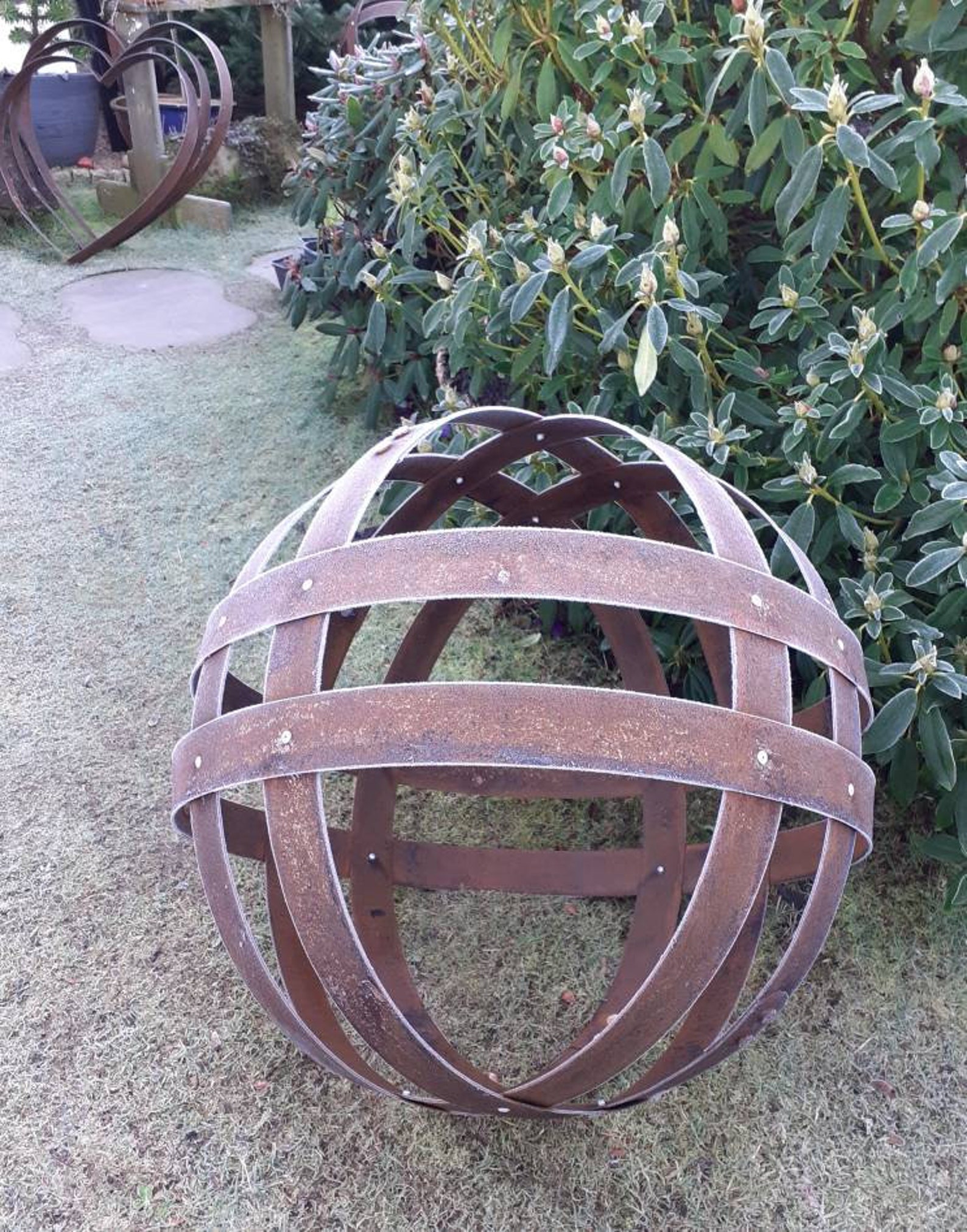 UK Rustic Garden Double Banded Sphere Decoration Orb Globe - Etsy UK