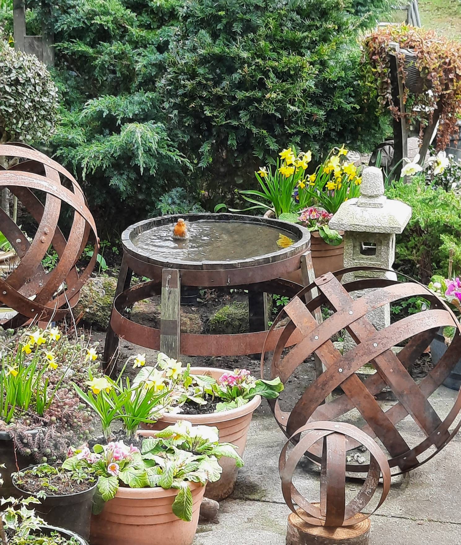 UK Rustic Garden Double Banded Sphere Decoration Orb Globe - Etsy UK