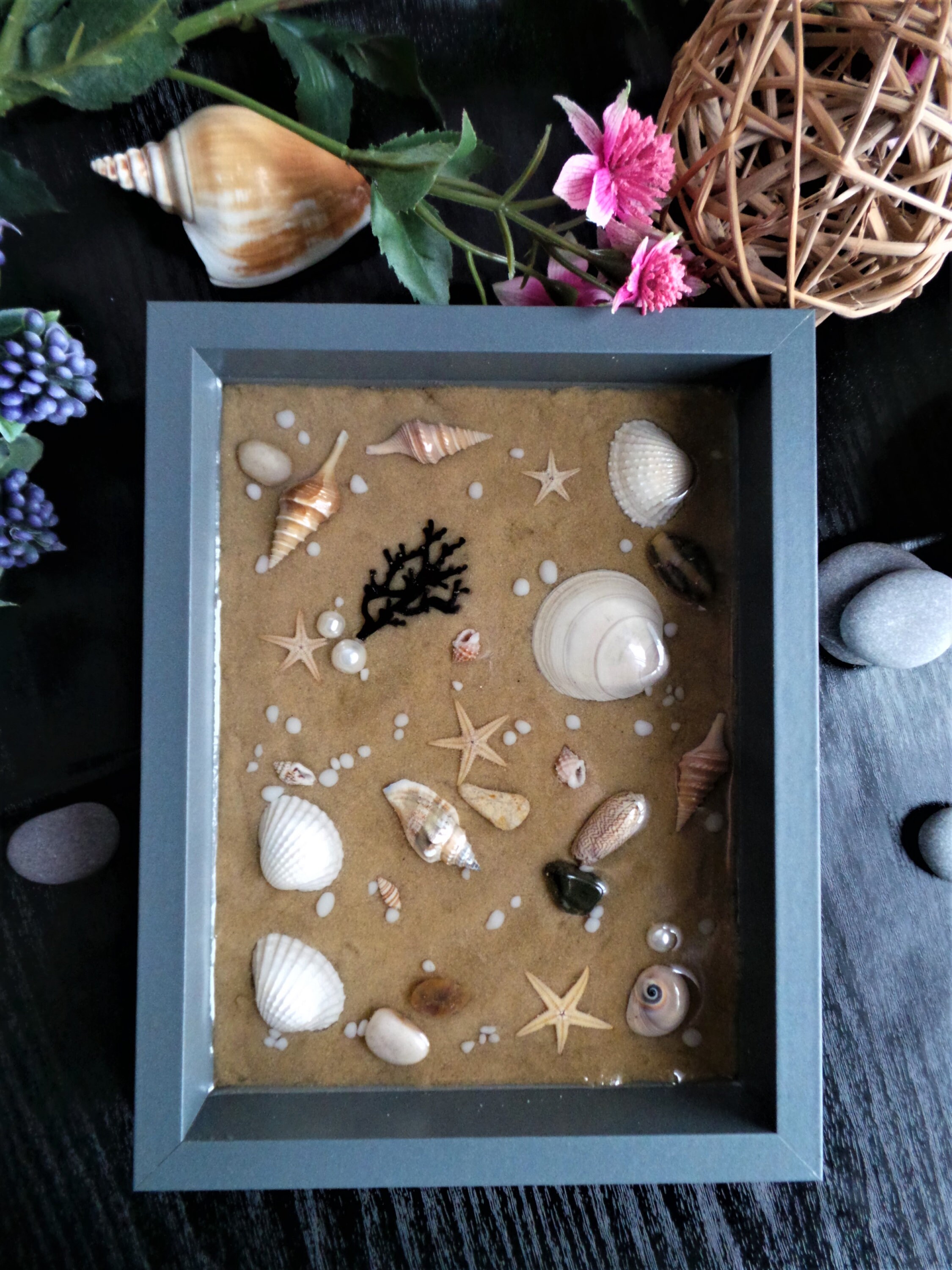 Picture Frame Sand & Shells Framed Picture Grey - Etsy