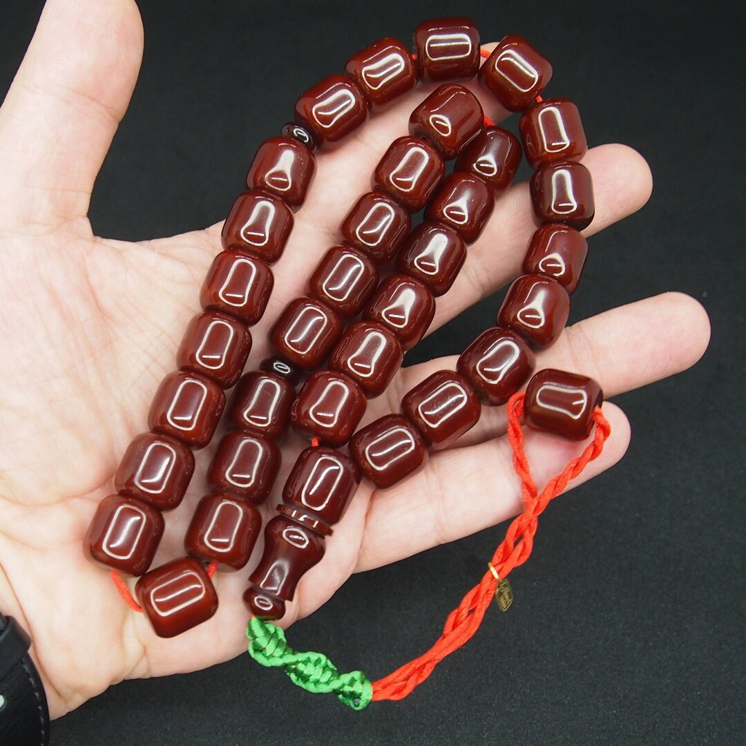 Faturan Big Amber Bakelite, Faturan Master Workmanship, 33 Beads ...