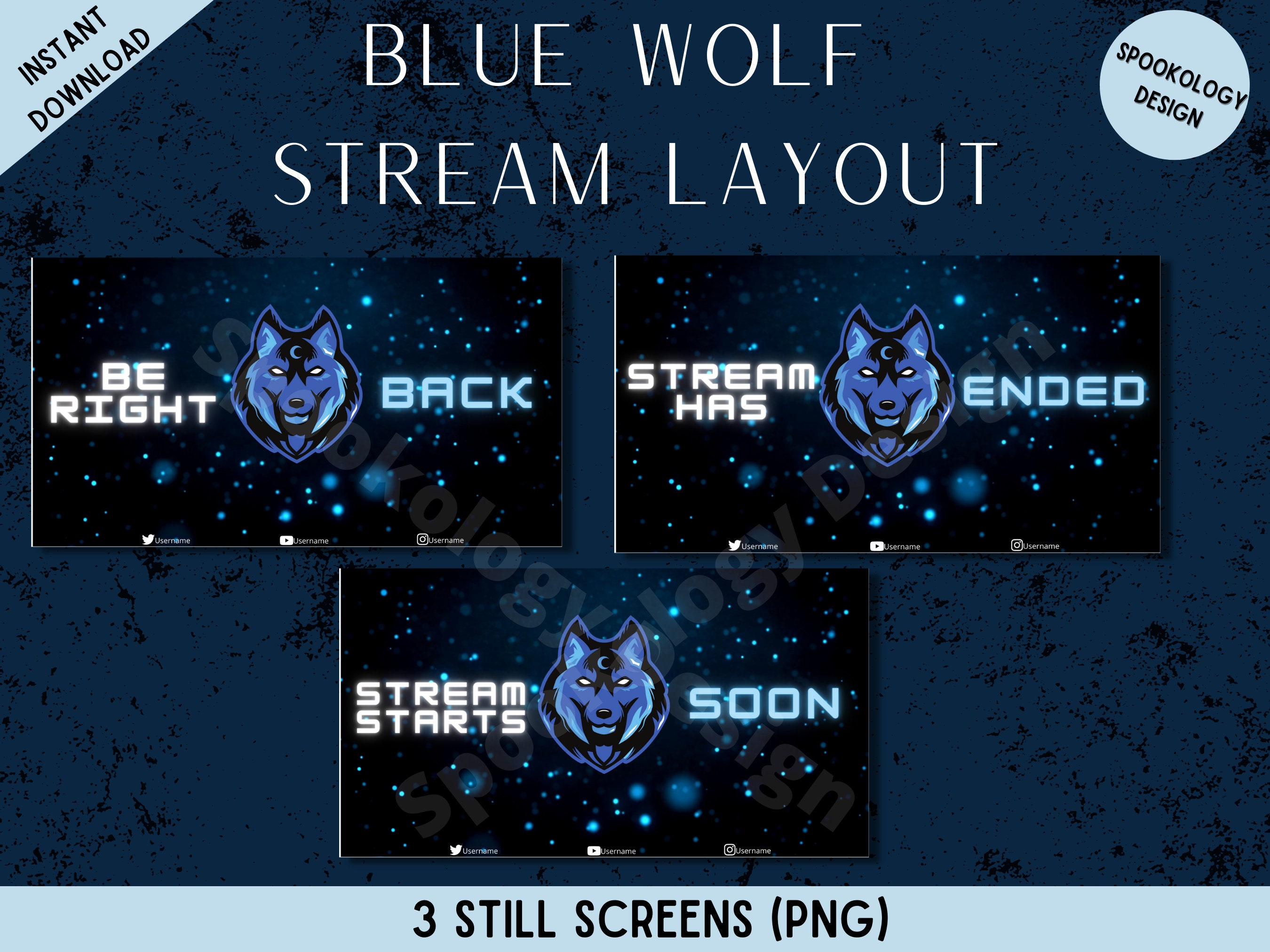 Blue Wolf Stream Layout - Etsy