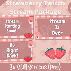 Strawberry Twitch Stream Package - Etsy