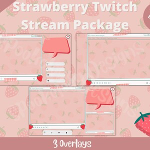 Strawberry Twitch Stream Package - Etsy