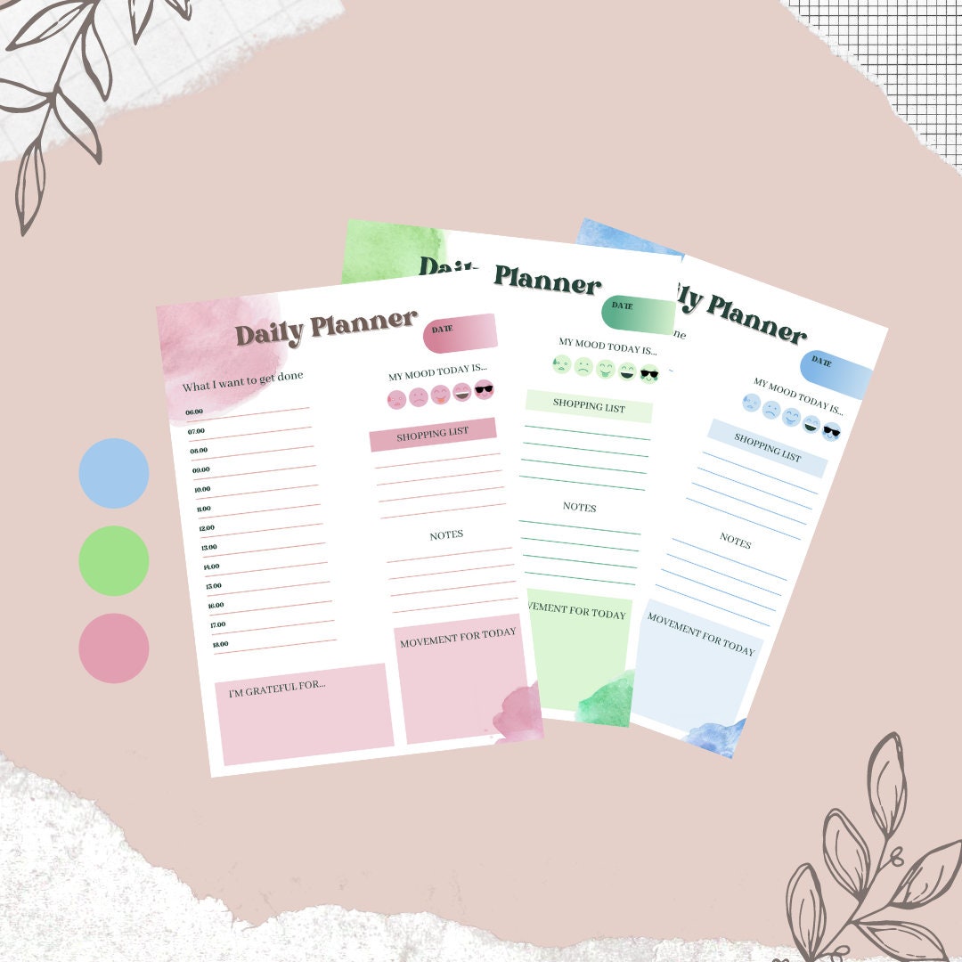 Self-care Daily Planner Printable - Etsy