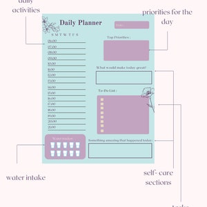 Self-care Daily Planner Printable - Etsy