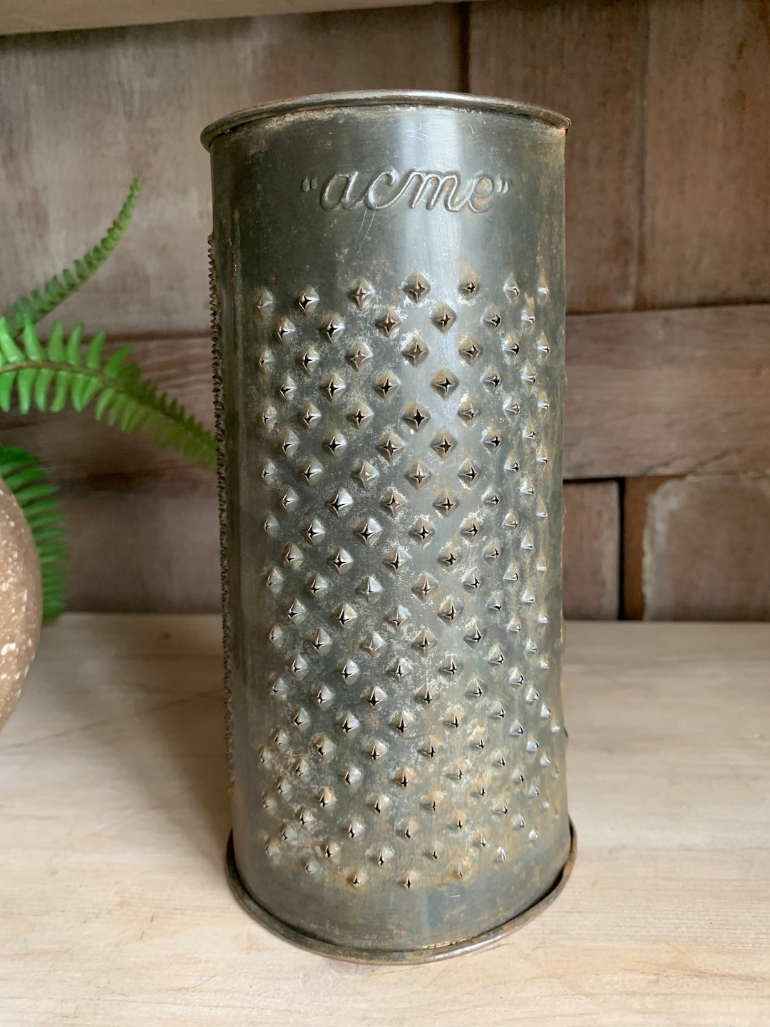 Vintage Antique Cylindrical Metal Grater acme Farmhouse Country Kitchen ...