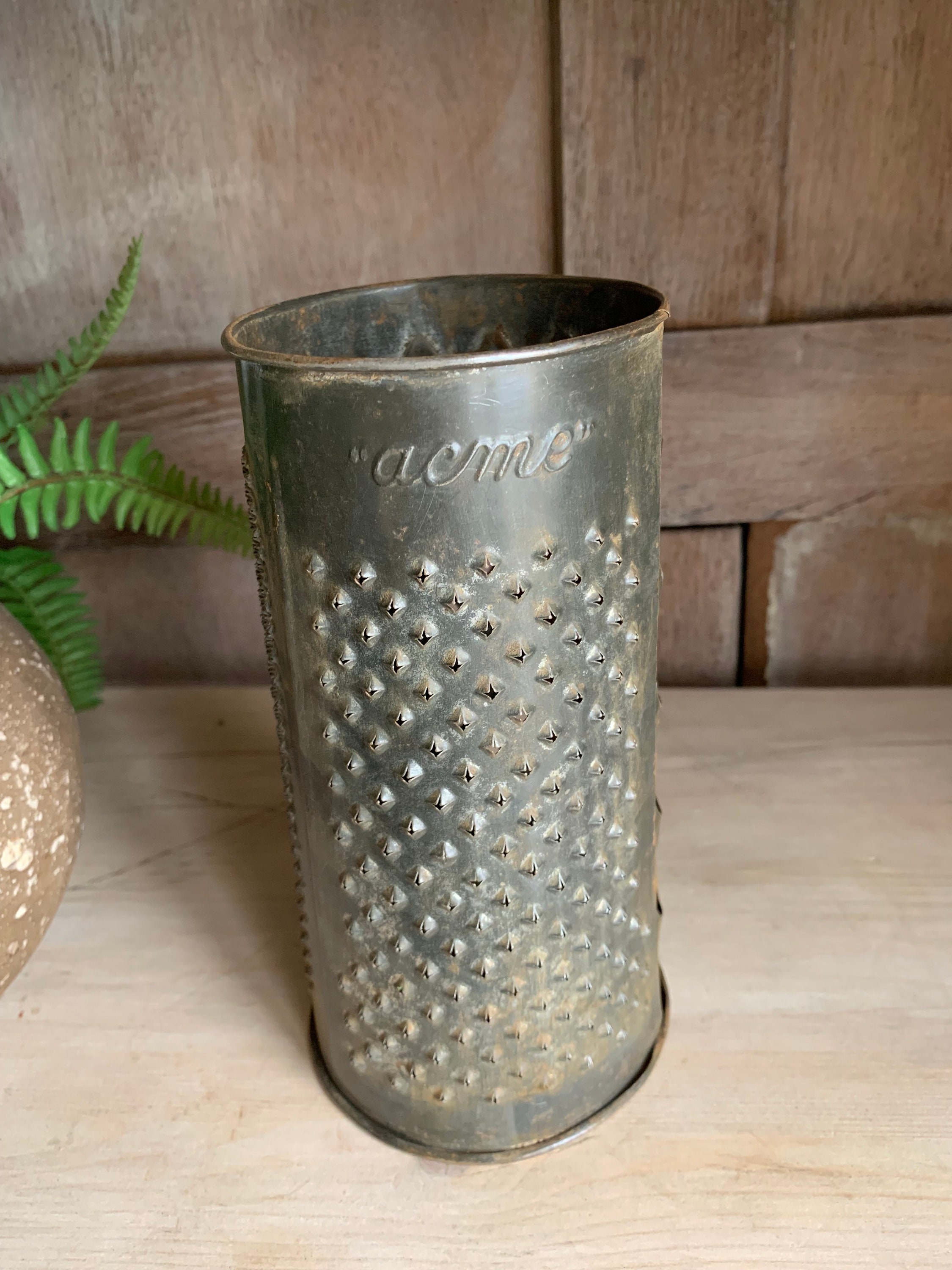 Vintage Antique Cylindrical Metal Grater acme Farmhouse Country Kitchen ...