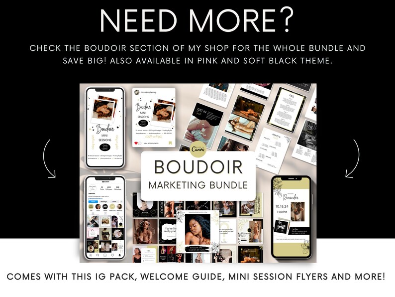CANVA Boudoir Social Media Marketing Templates for Instagram IG Posts ...