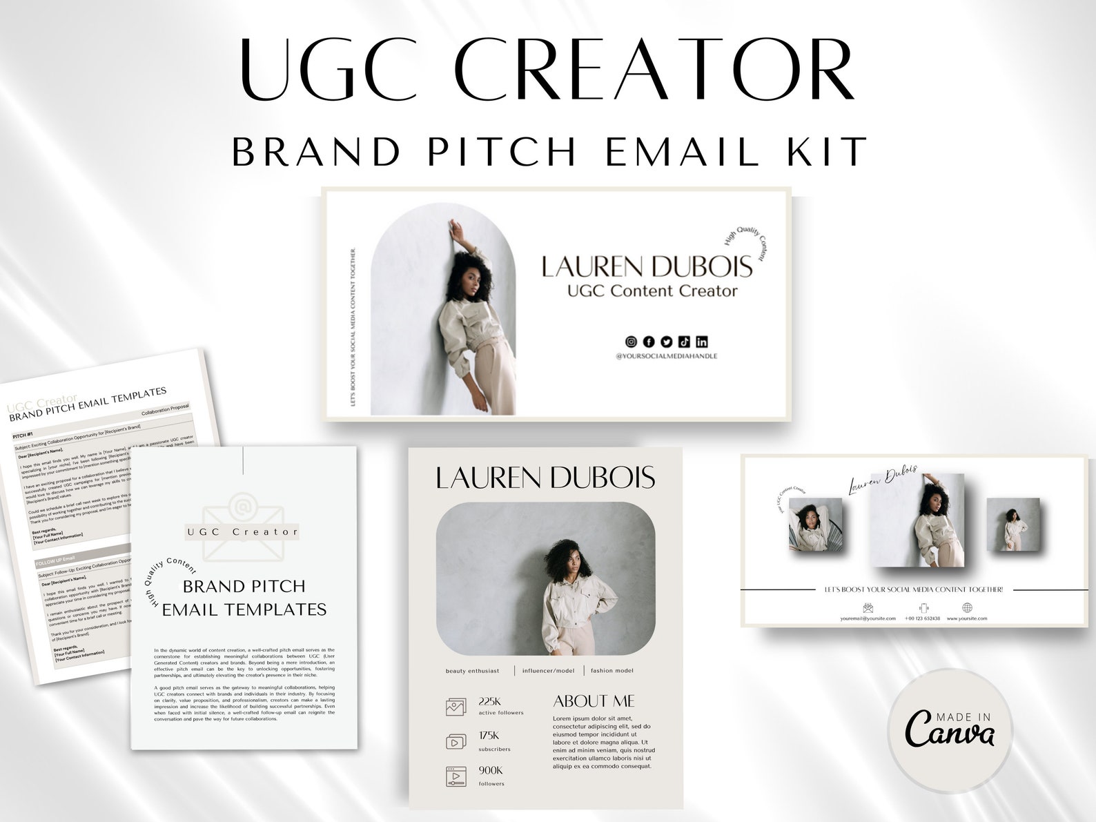 UGC Creator Brand Pitch Email Kit Templates for Canva - UGC Pitch ...