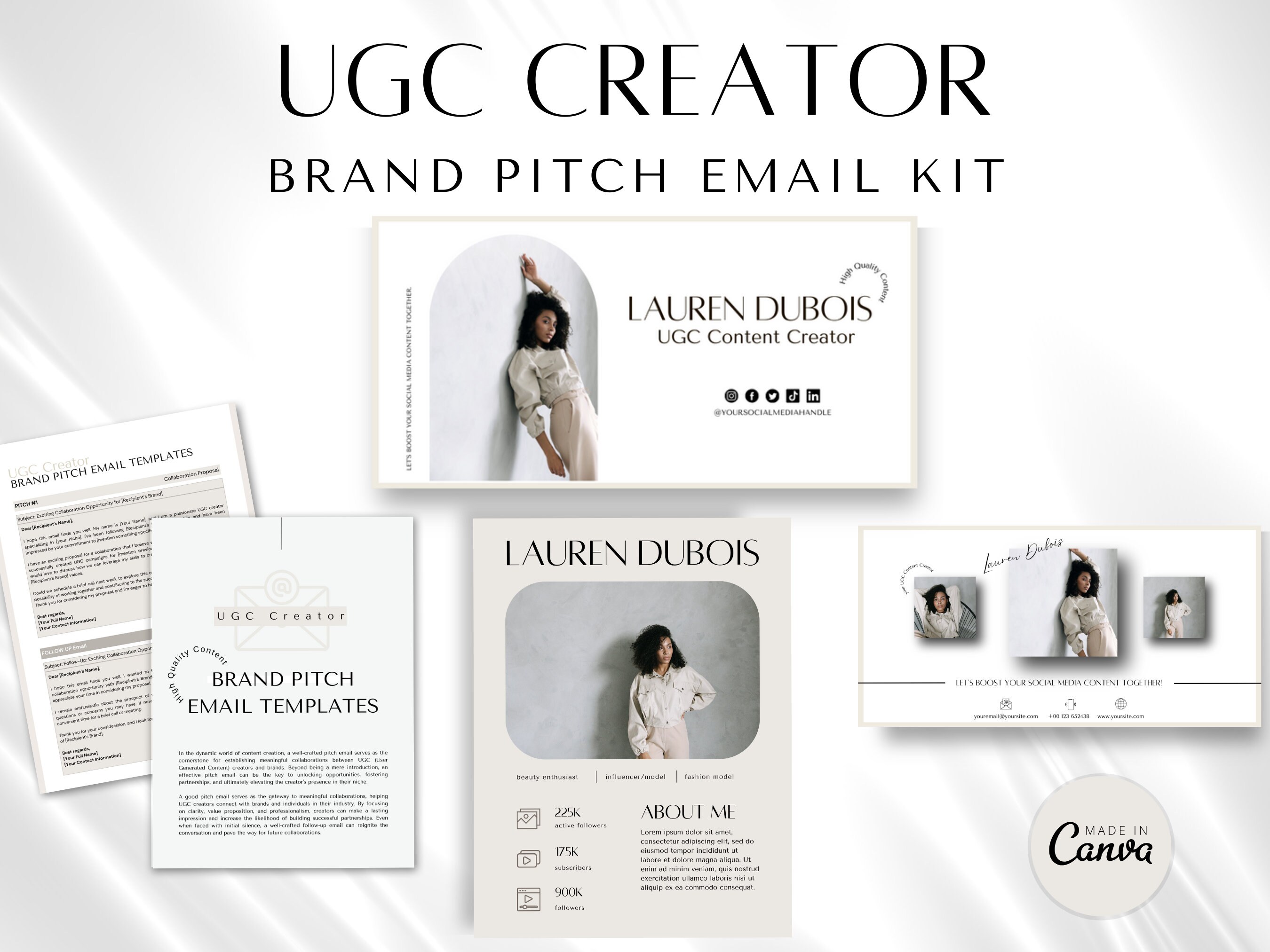 UGC Creator Brand Pitch Email Kit Templates for Canva - UGC Pitch ...