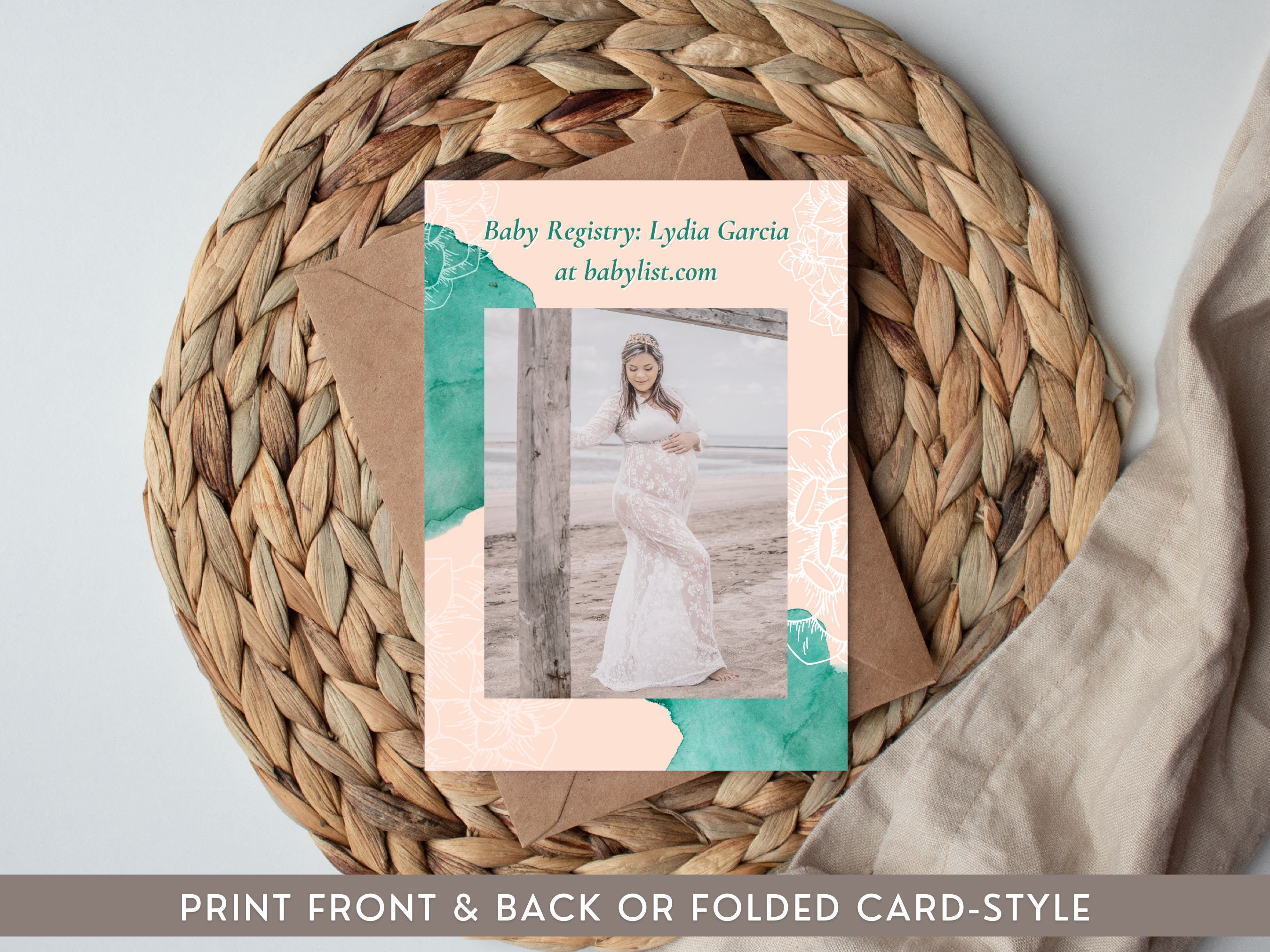 DIY Pregnancy Baby Announcement Card Templates - 4 Pack - We're ...