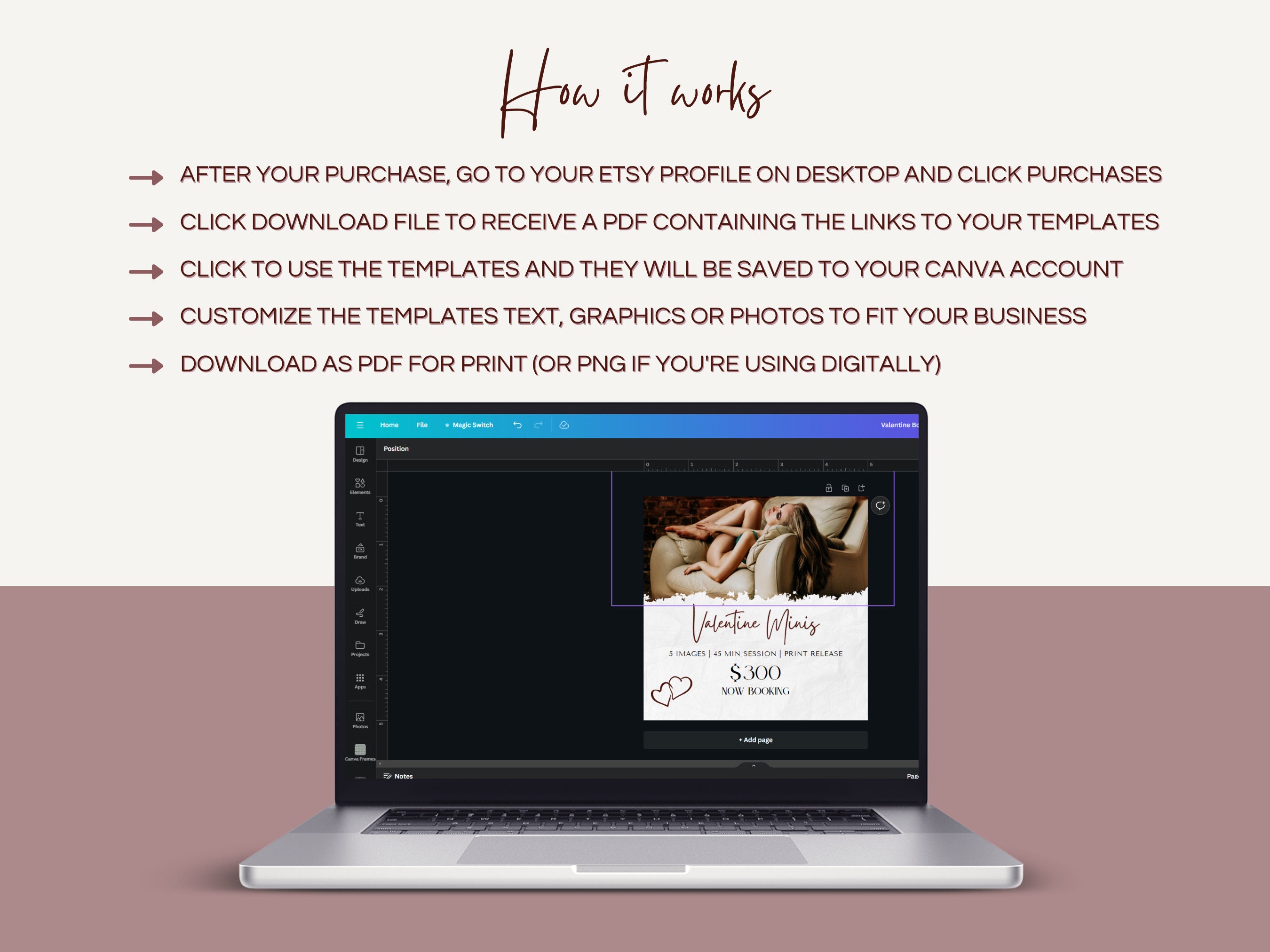 Valentine Boudoir Mini Session Canva Templates for Photographers - IG ...