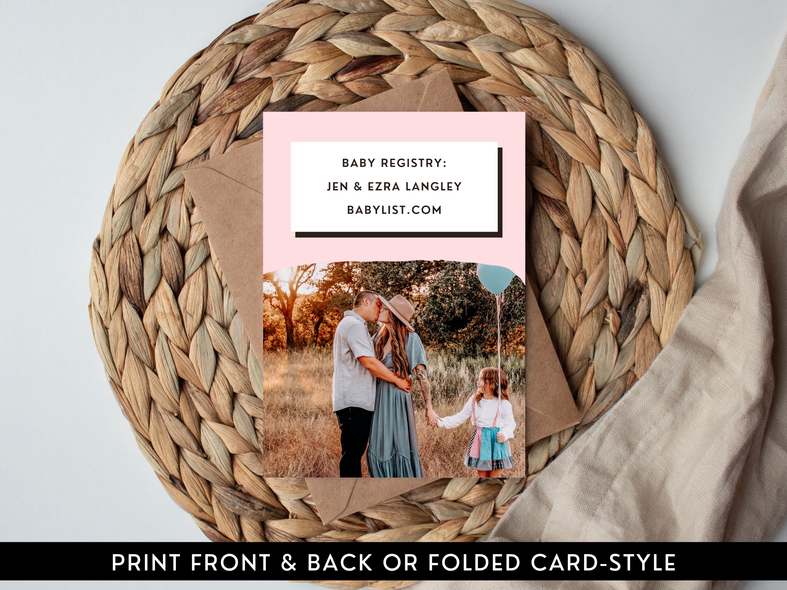 Photo Pregnancy Announcement Card DIY Template Pack - 4 Printable Cards ...