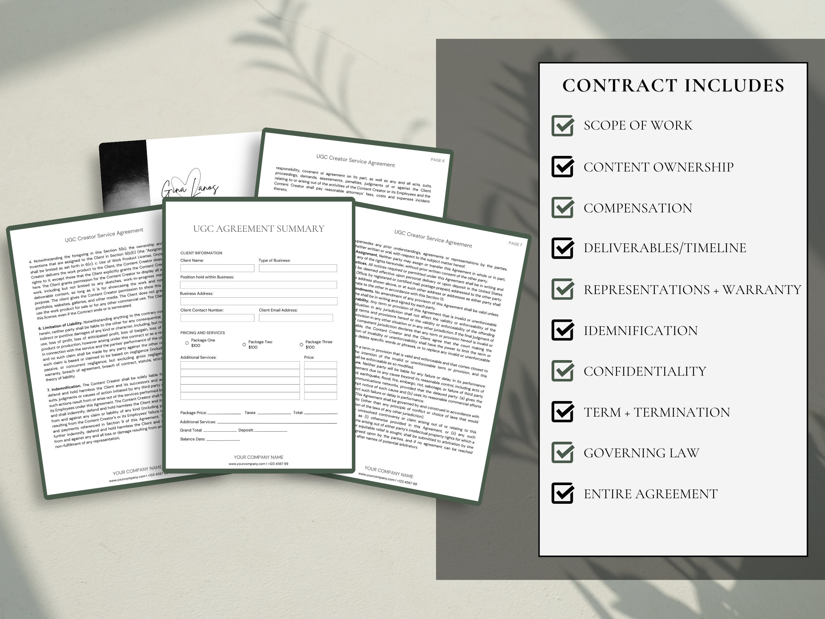 UGC Creator Contract and Invoice Templates for CANVA, UGC Invoice ...