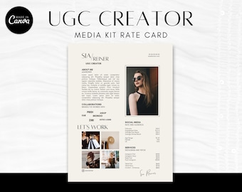 UGC Creator Media Kit Template for Canva Influencer Media Kit PDF UGC ...