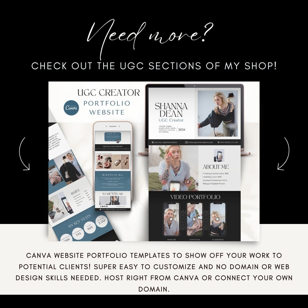 UGC Creator Media Kit Template for Canva Influencer Media Kit PDF UGC ...