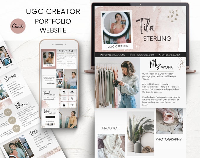 UGC Creator Media Kit Template for Canva - Influencer Media Kit PDF ...