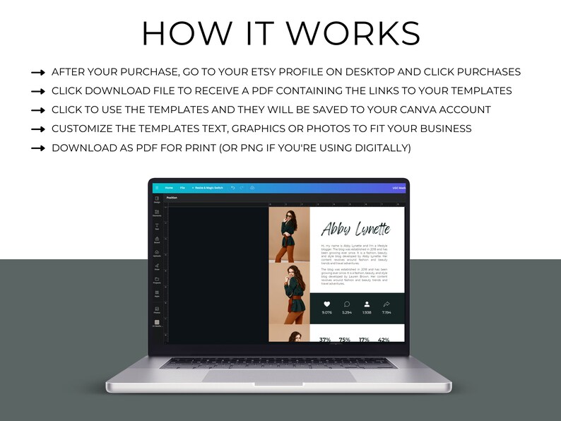 UGC Creator Media Kit Template for Canva - Influencer Media Kit PDF - UGC Canva Template, Resume ...
