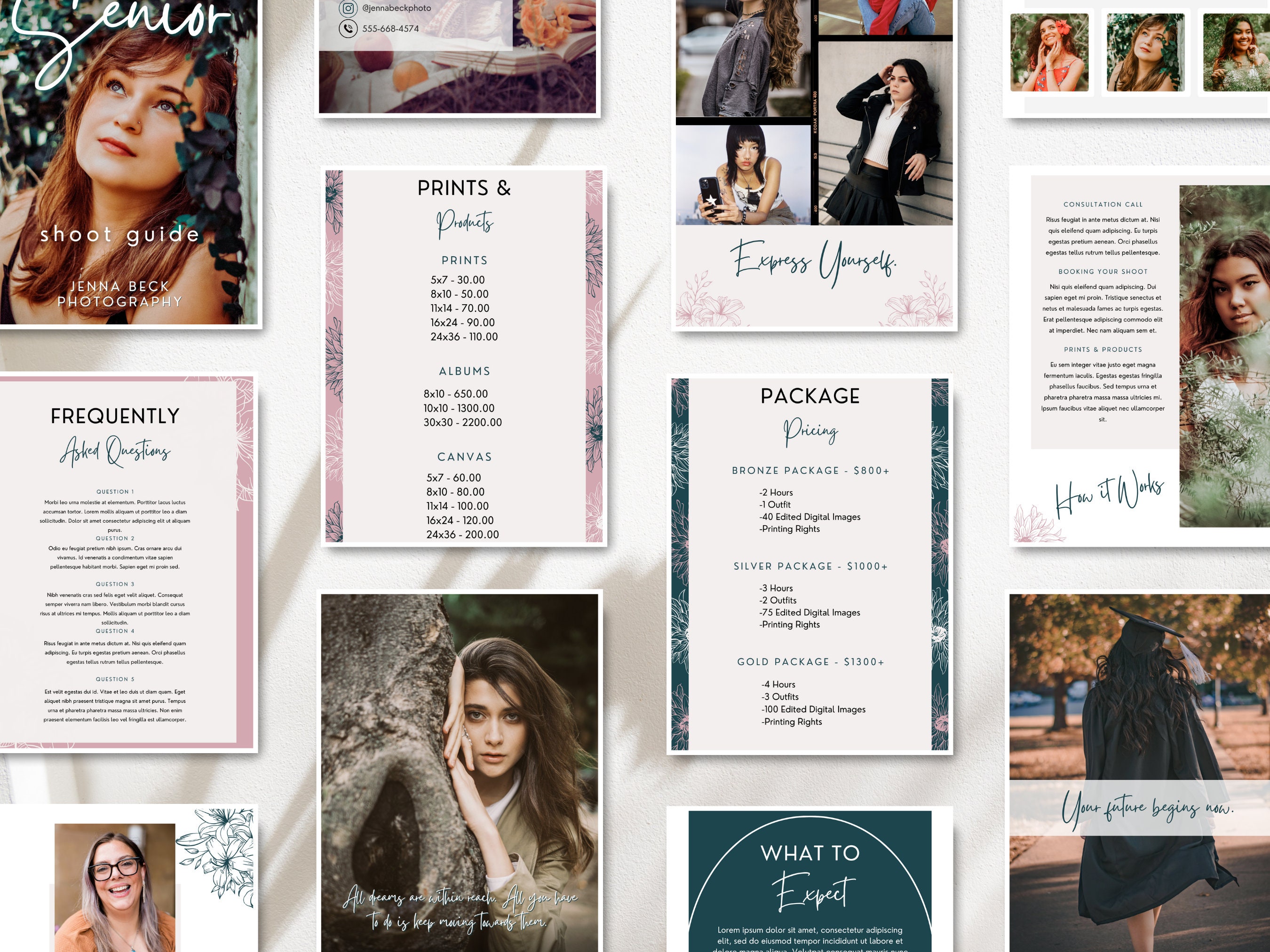 Canva Senior Photography Welcome Guide Template Grad - Etsy