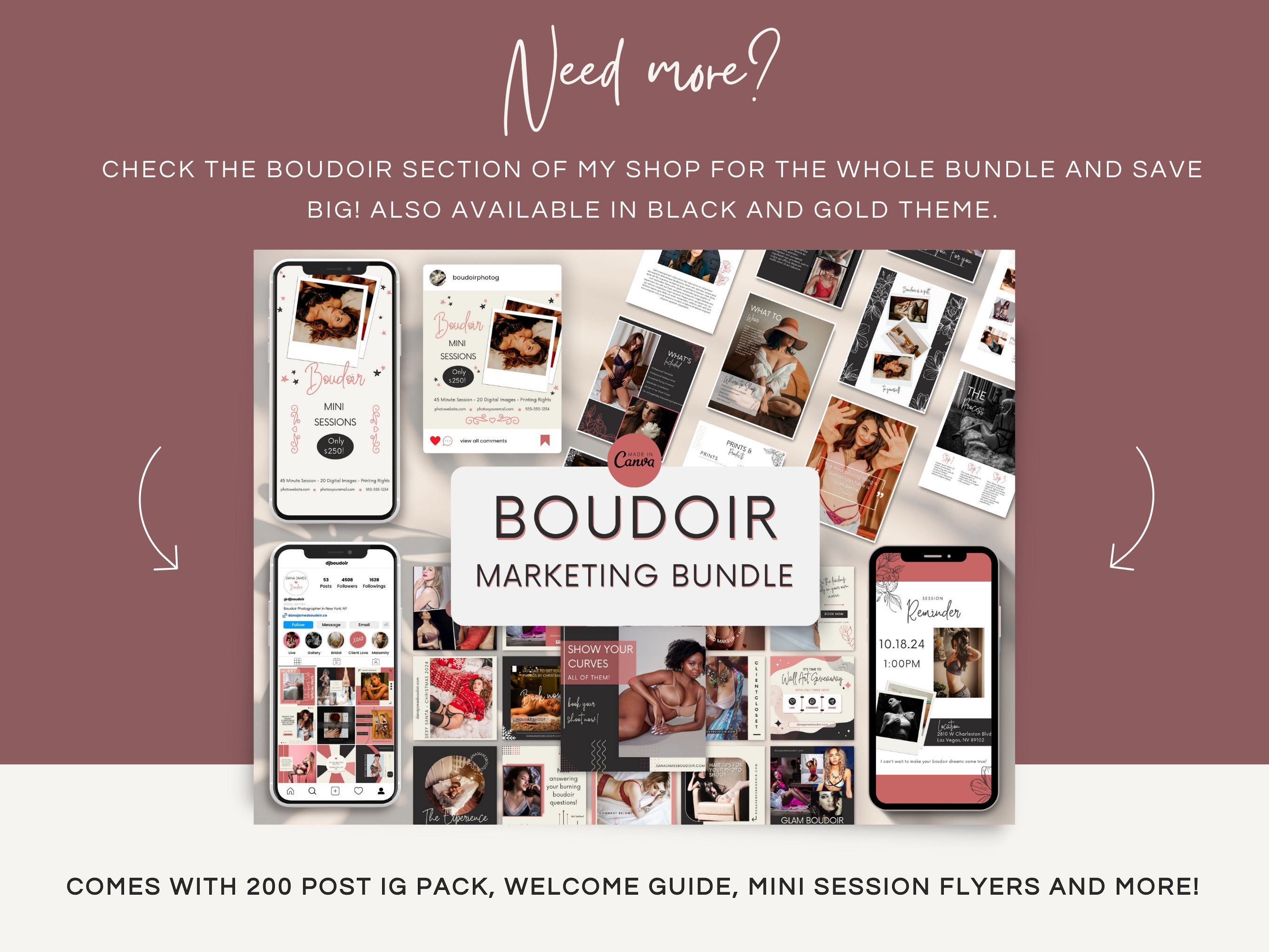Valentine Boudoir Mini Session Canva Templates for Photographers - IG ...