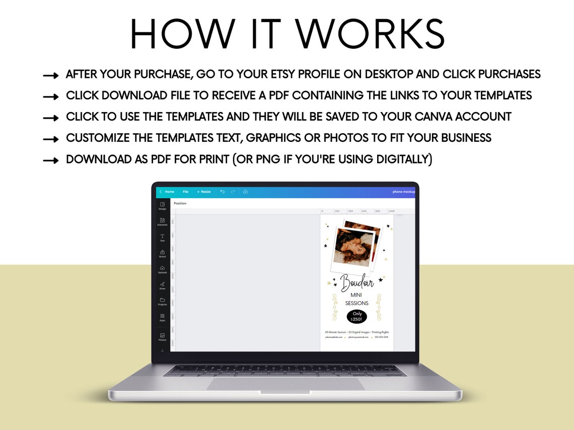 Boudoir Mini Session Canva Template for Photographers IG - Etsy