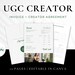 UGC Creator Contract and Invoice Templates for CANVA, UGC Invoice ...