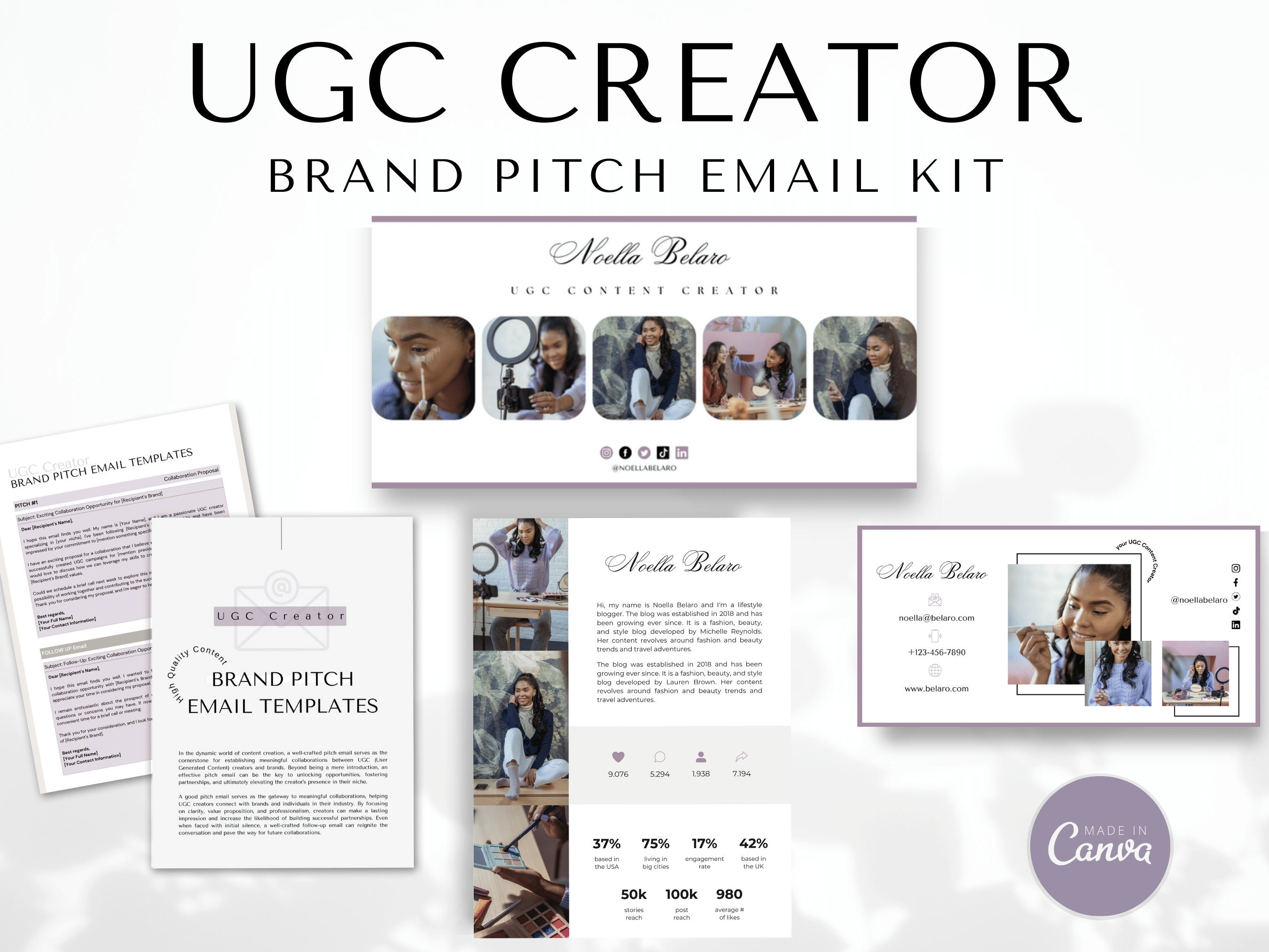 UGC Creator Brand Pitch Email Kit Templates for Canva - UGC Pitch ...