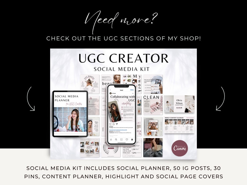 UGC Creator Media Kit Template for Canva - Influencer Media Kit PDF ...