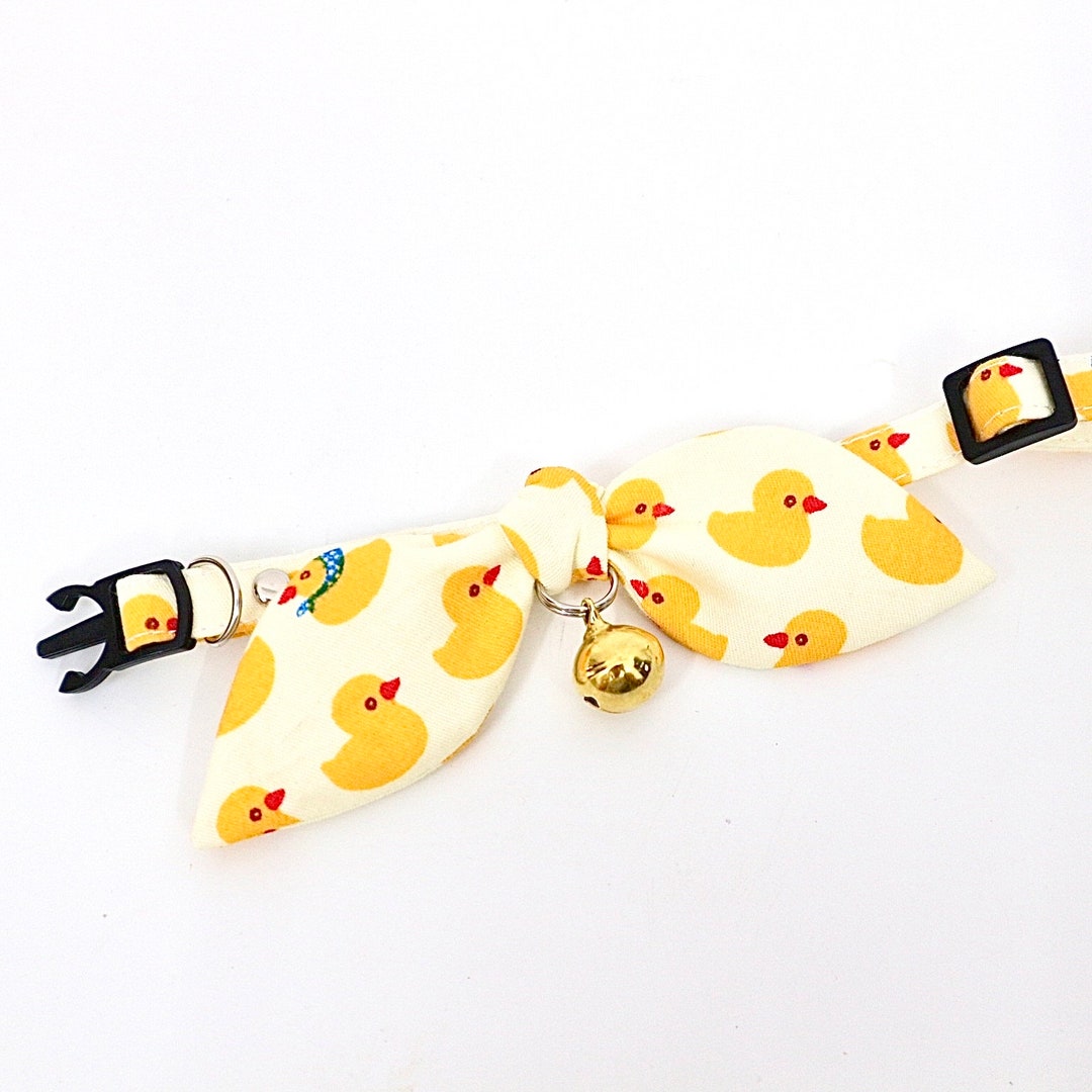 Duckies Prints Collar, Ducklings Bunny Ear Bow Collar, Cat Bowtie ...