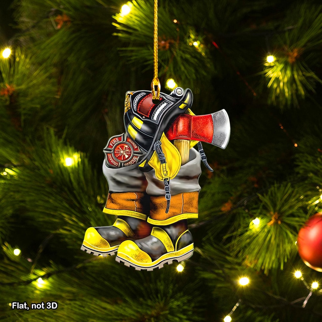 Firefighter Christmas Ornament, Custom Firefighter Ornamen, Firefighter ...
