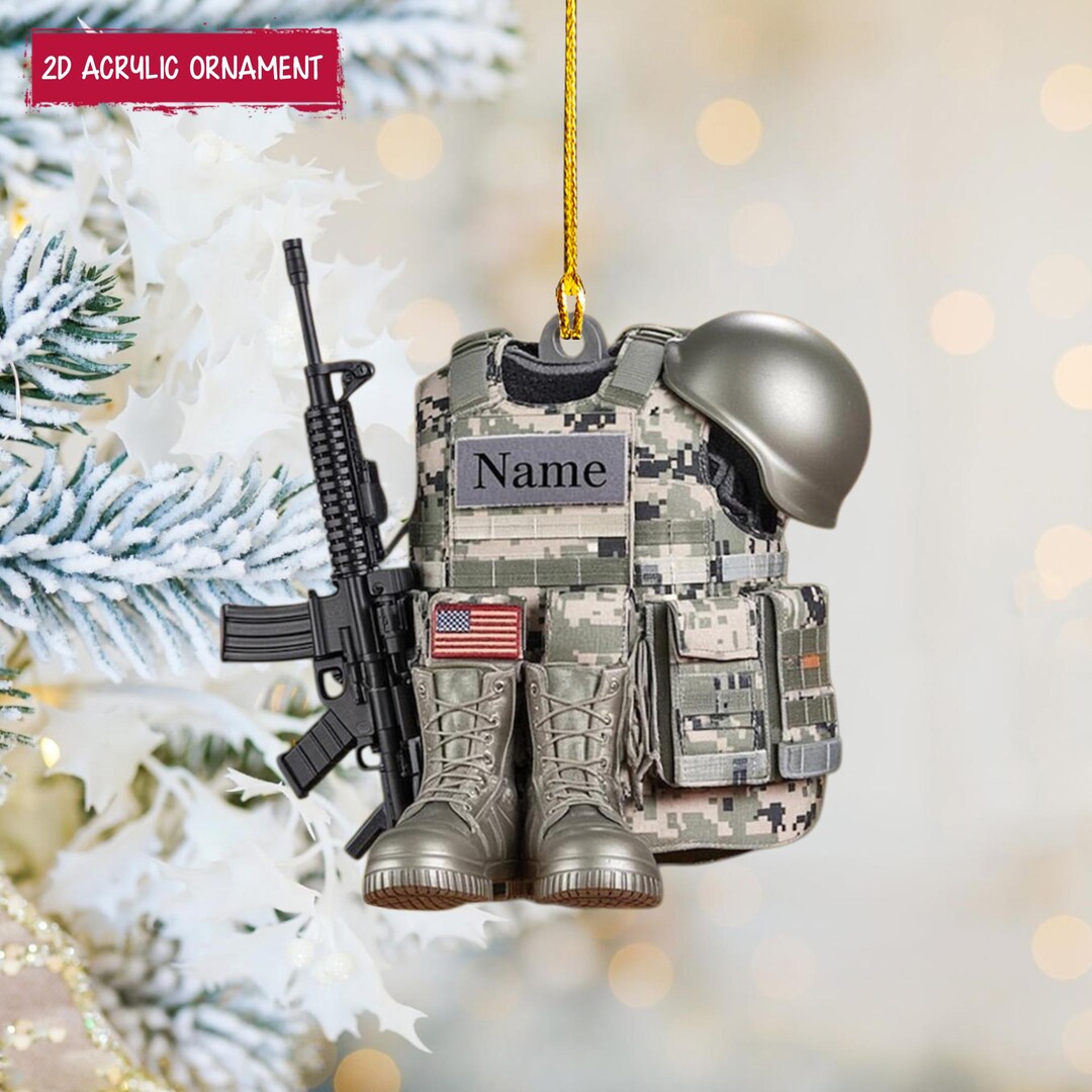Custom Military Soldier Christmas Ornament, Personalized Name Keepsake ...