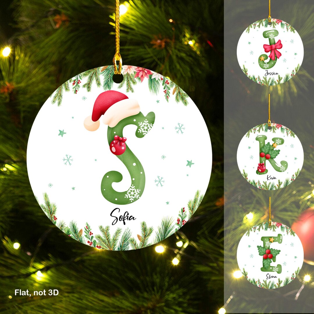 Custom Initial Ornament, Personalized Lettering Ornament, Capital ...