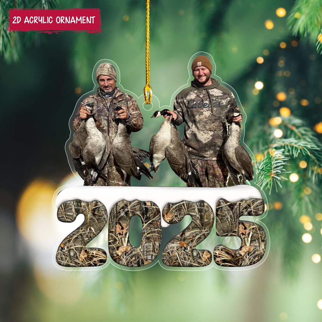 Custom Photo Hunting Christmas Ornament, Personalized Hunter Gift for ...