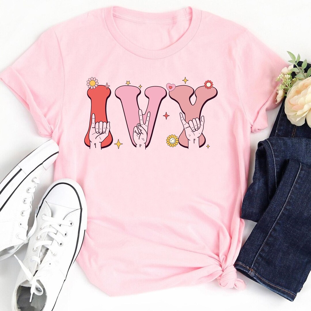 ASL American Sign Language Shirt, Custom Name Tee, Deaf Pride T-shirt ...