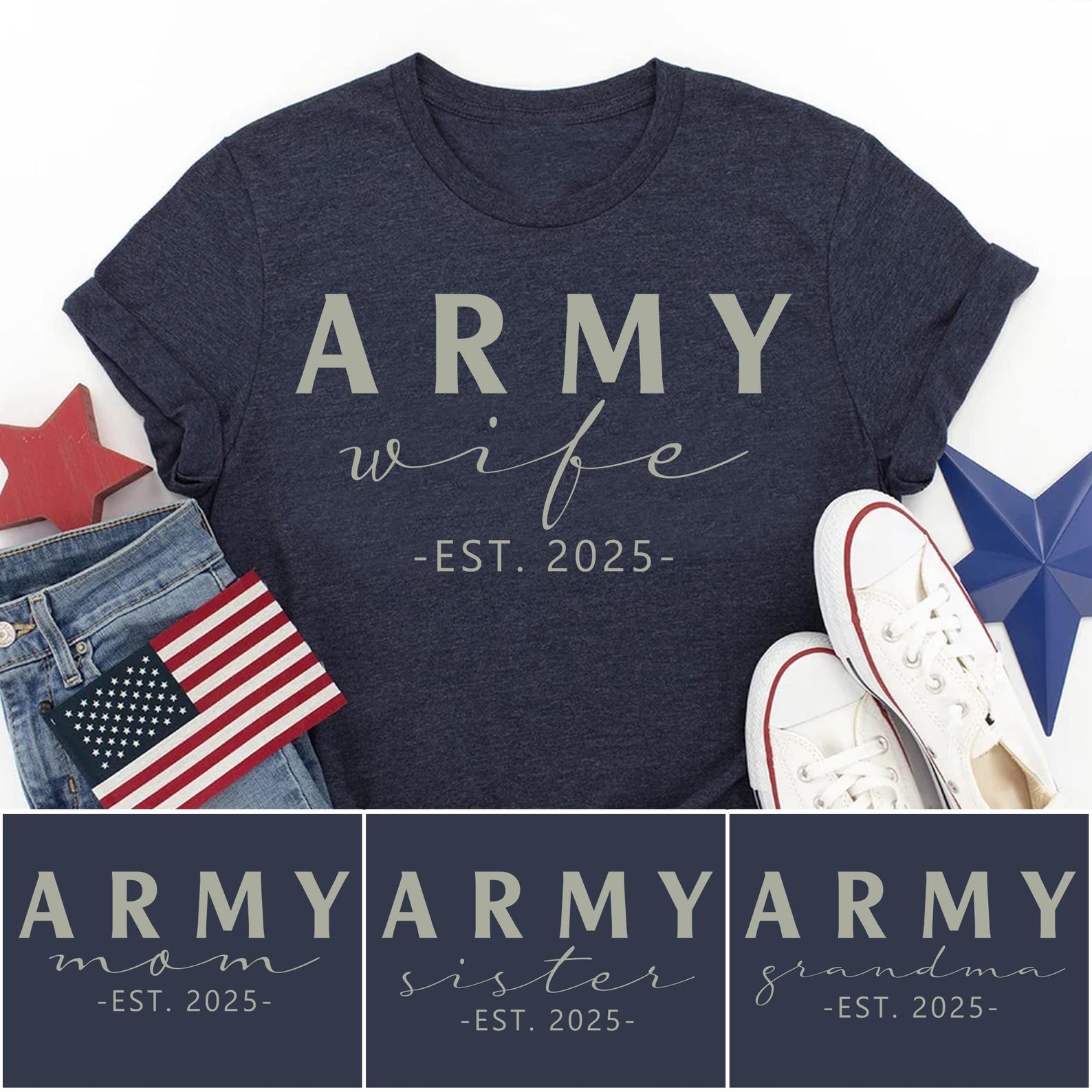 Custom Army Wife Mom Sister Grandma Shirts, Proud Army Family Tees ...