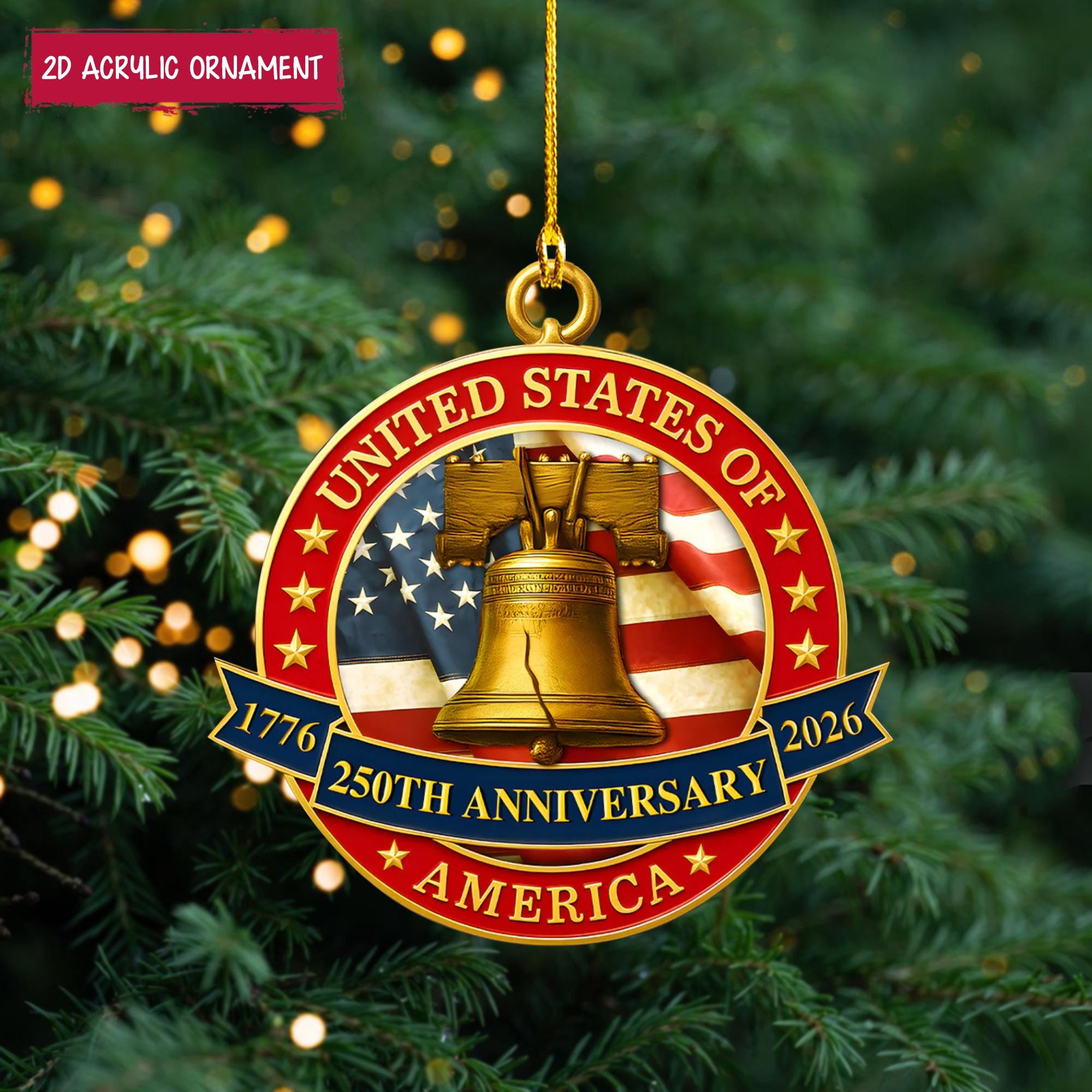 USA 250th Anniversary Liberty Bell Ornament, 1776-2026 America 250 ...