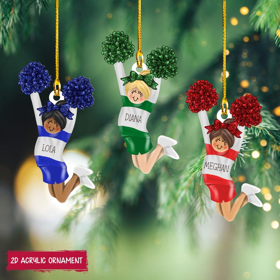 Personalized Cheerleader Christmas Ornament, Custom Cheer Gift, Cheer ...