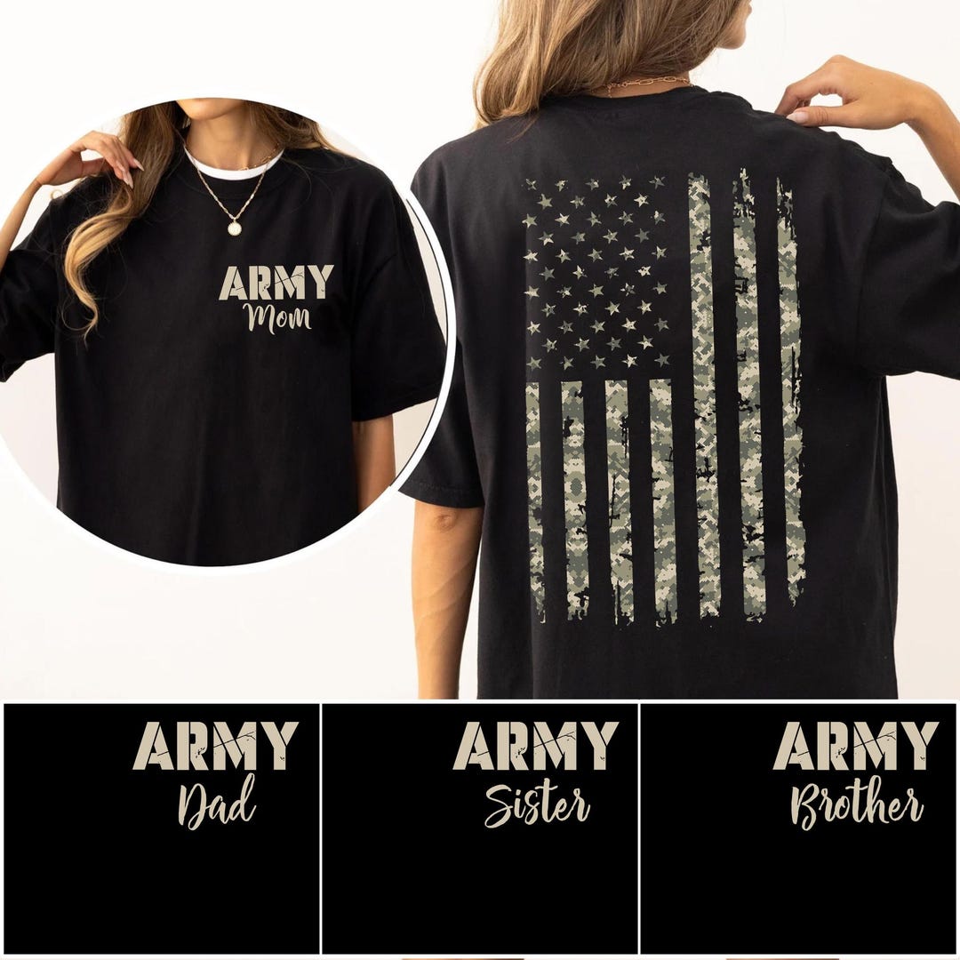Proud Army Family Shirts, Custom Military T-shirts for Mom Dad Siblings ...