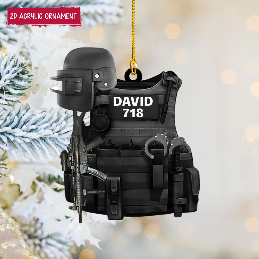 Personalized SWAT Police Bulletproof Vest Ornament, Tactical Gear ...