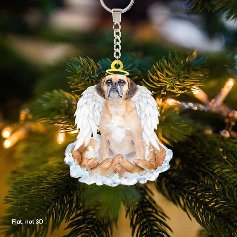 Puggle in the Hands of God Puggle Memorial Ornament, Xmas Dog Ornament ...