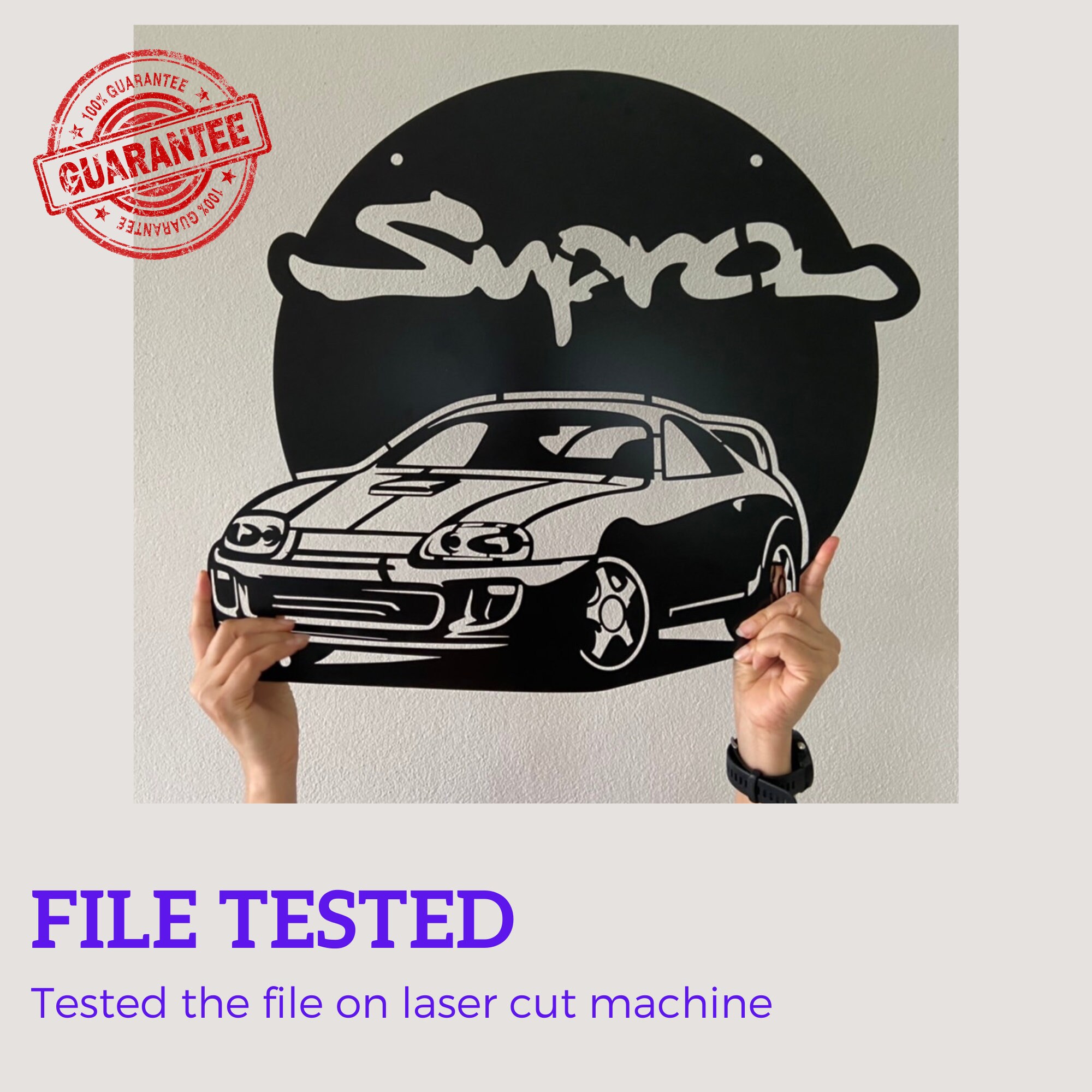 TOYOTA SUPRA Wall Decoration DXF File Laser Cut File Tested Digital ...