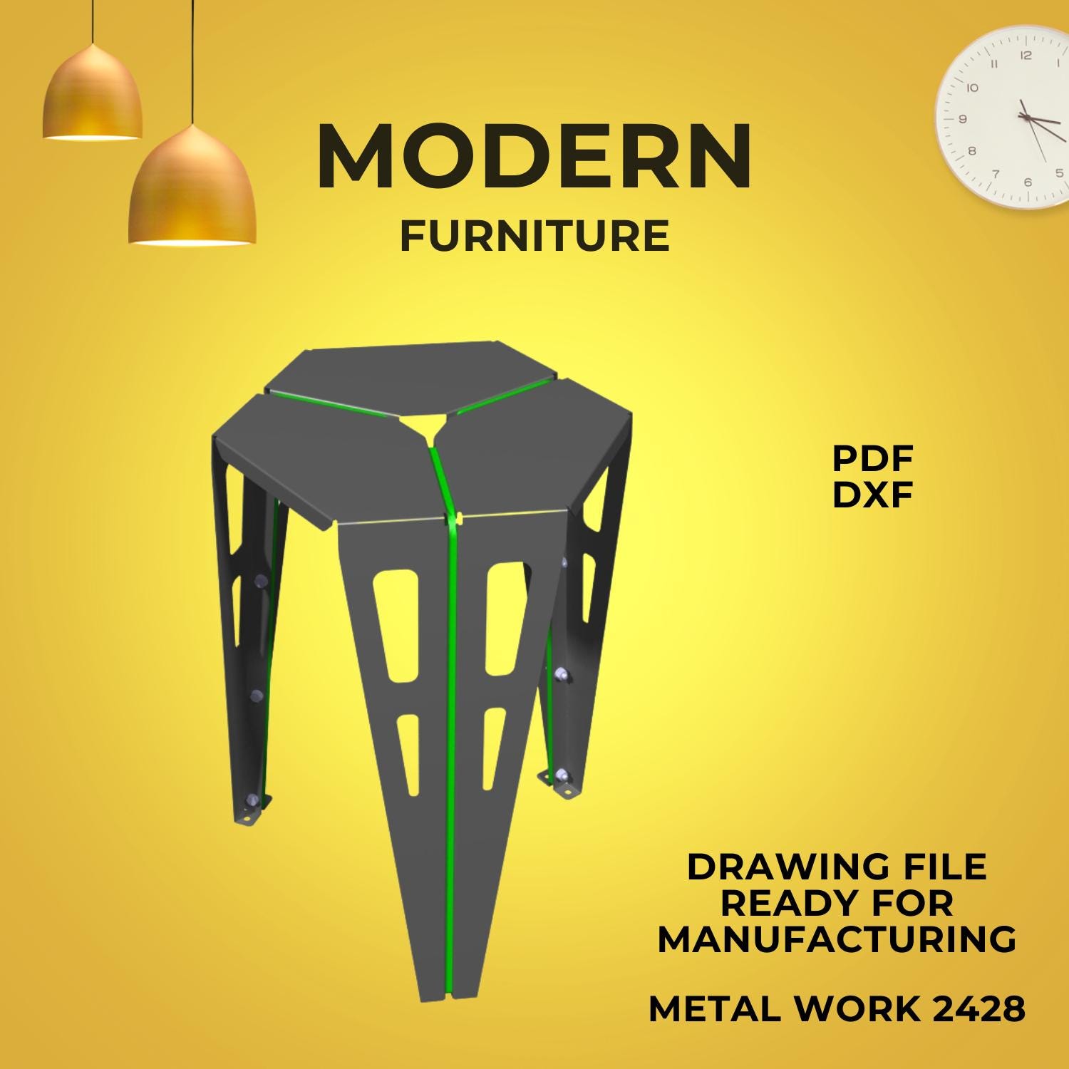 Steel Chair Ready to Make Drawing DXF Laser Cut File/knock Down DIY ...