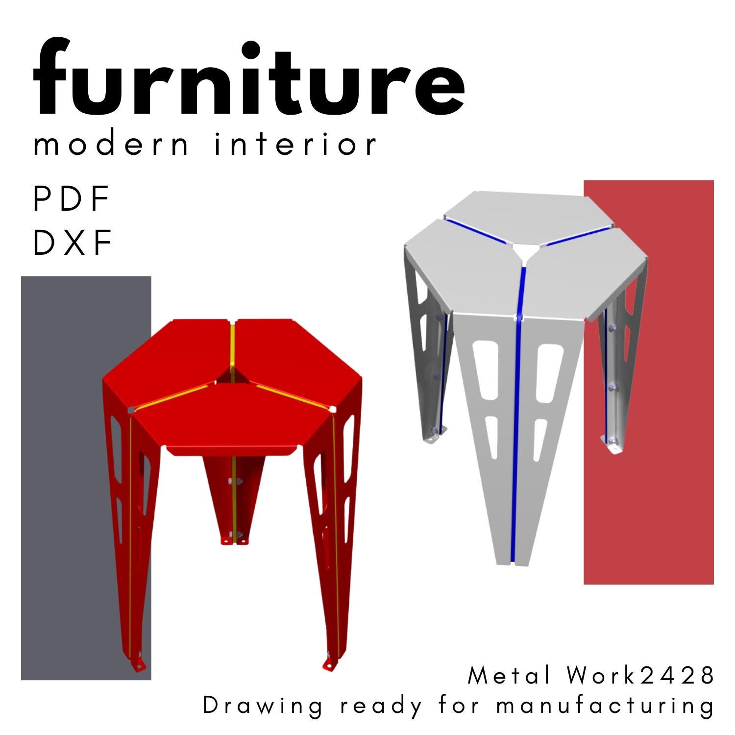Steel Chair Ready to Make Drawing DXF Laser Cut File/knock Down DIY ...