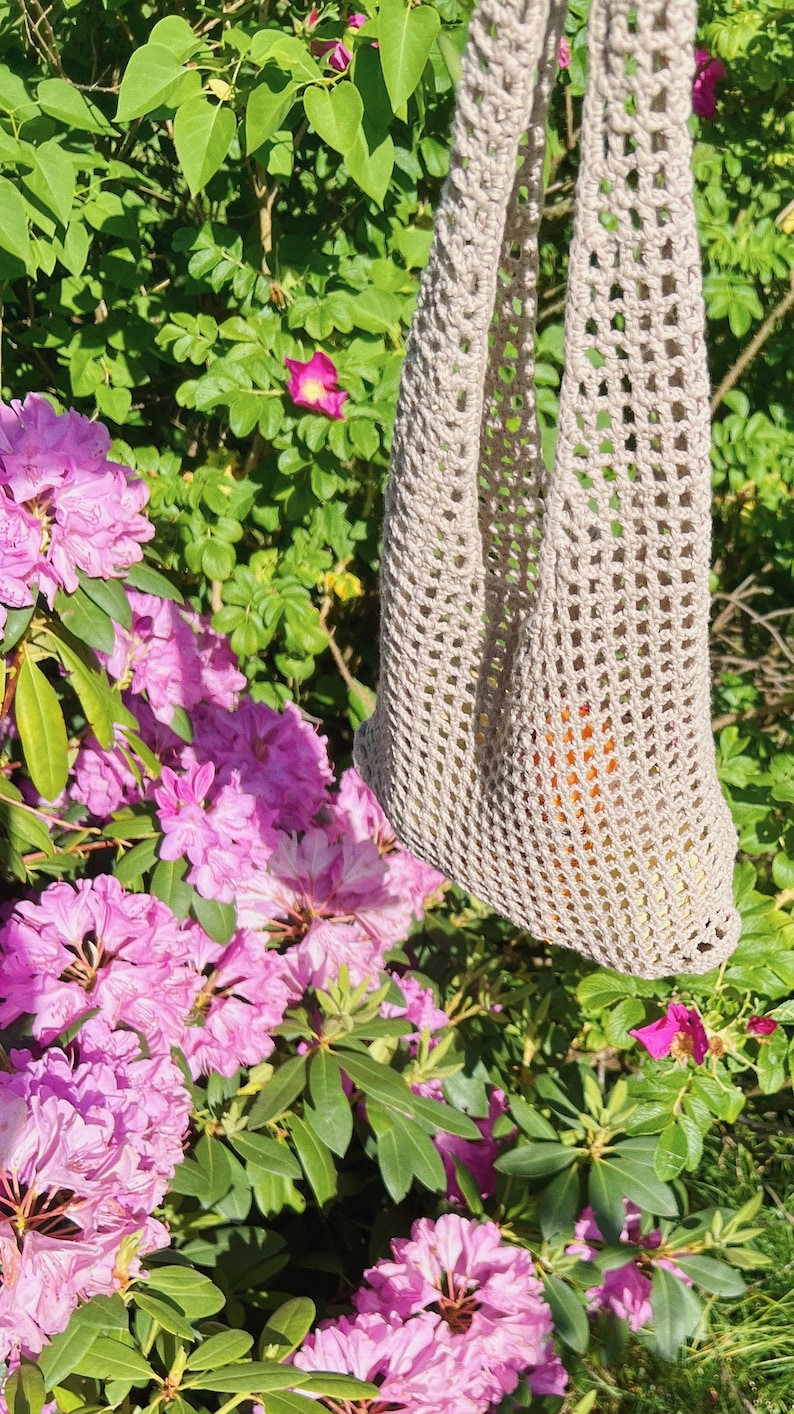 Seaside Tote Bag Crochet Pattern Eco-friendly Mesh Beach Bag Tutorial ...