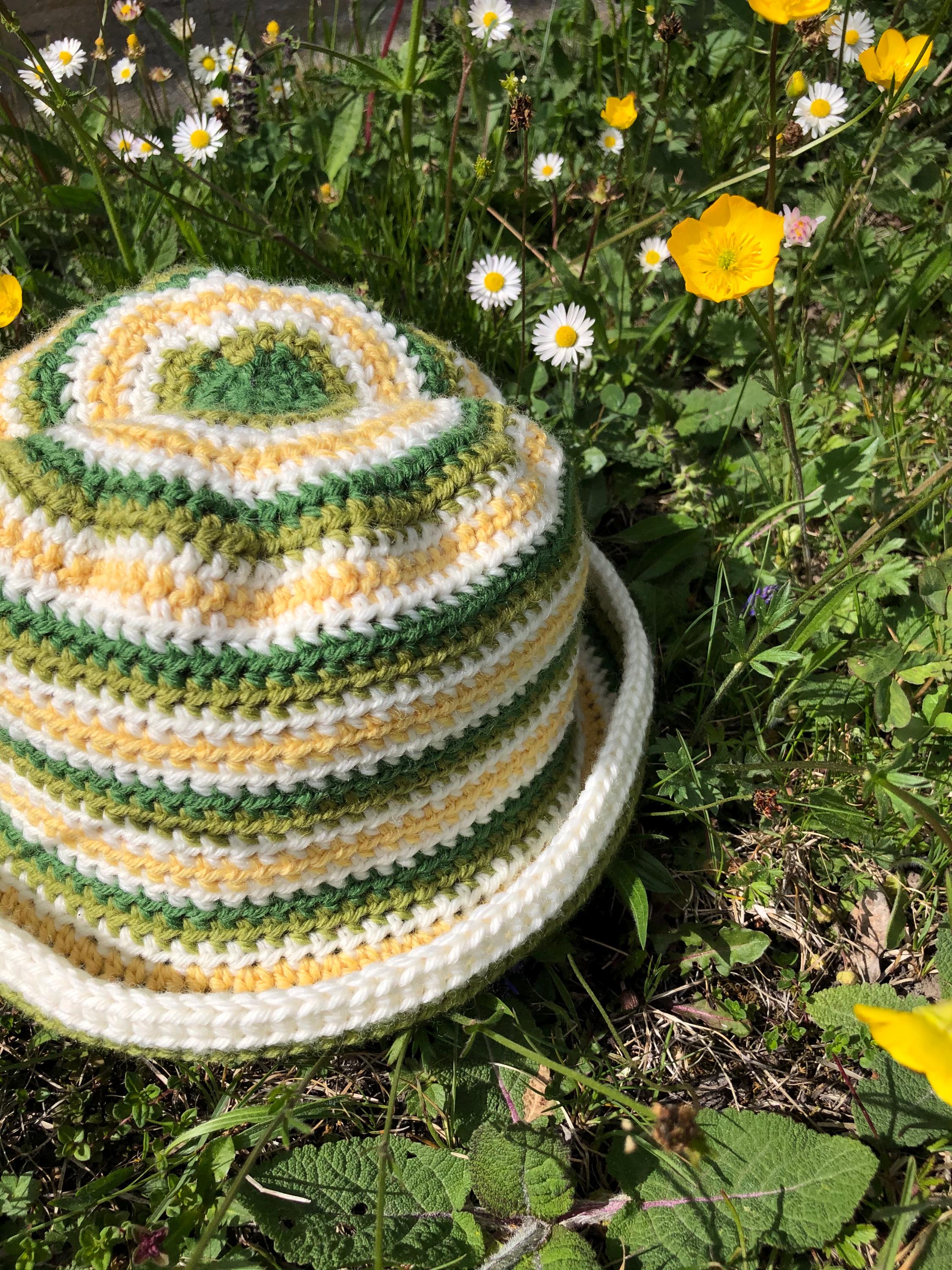 Crochet Striped Bucket Hat Pattern – Unisex Boho Sun Hat (PDF) - Etsy