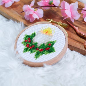 Candle - PDF Cross Stitch Pattern, DIY Christmas Ornament, Gift ...
