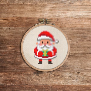 Santa PDF Cross Stitch Pattern, DIY Christmas Ornament, Gift, Beginner ...