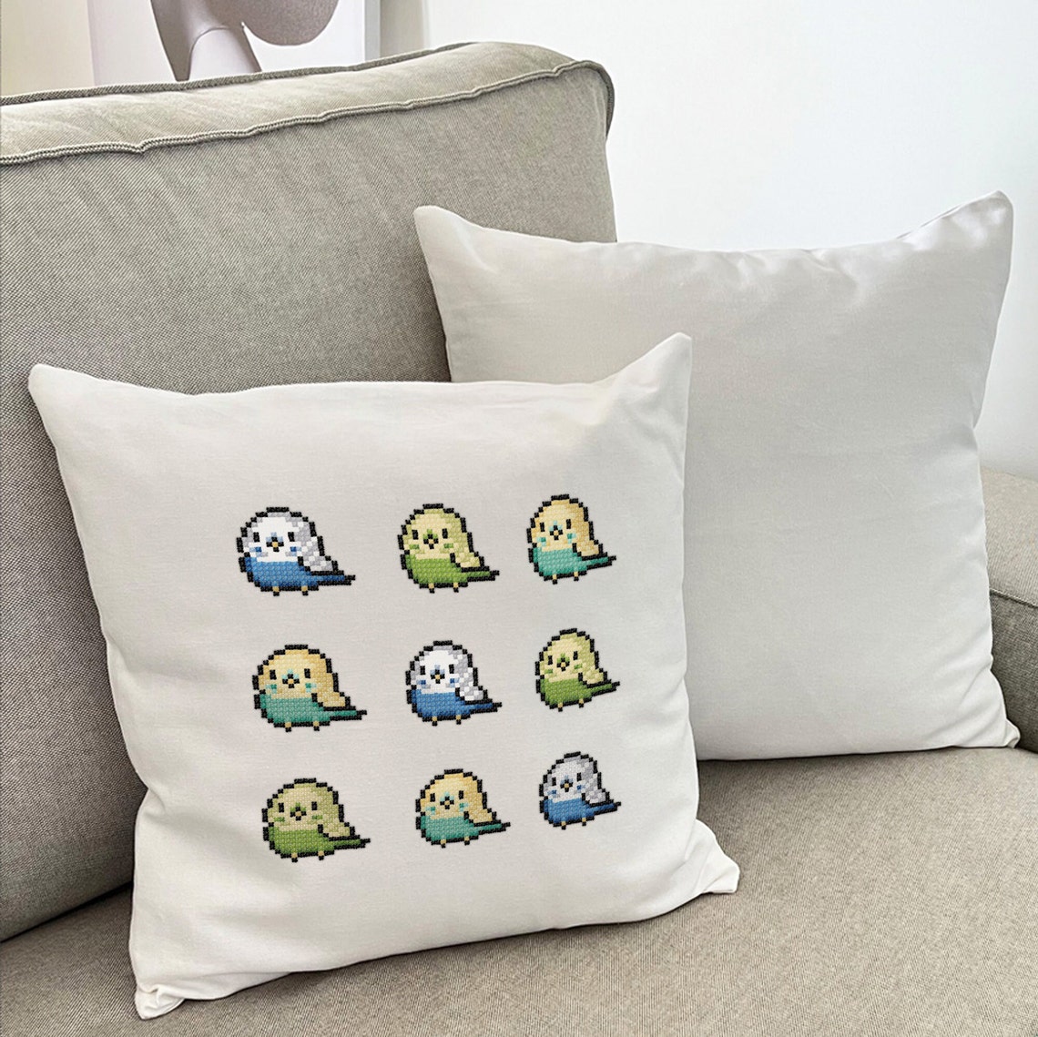 Mini Parakeets I. - PDF Cross Stitch Pattern, DIY Gift, Beginner ...
